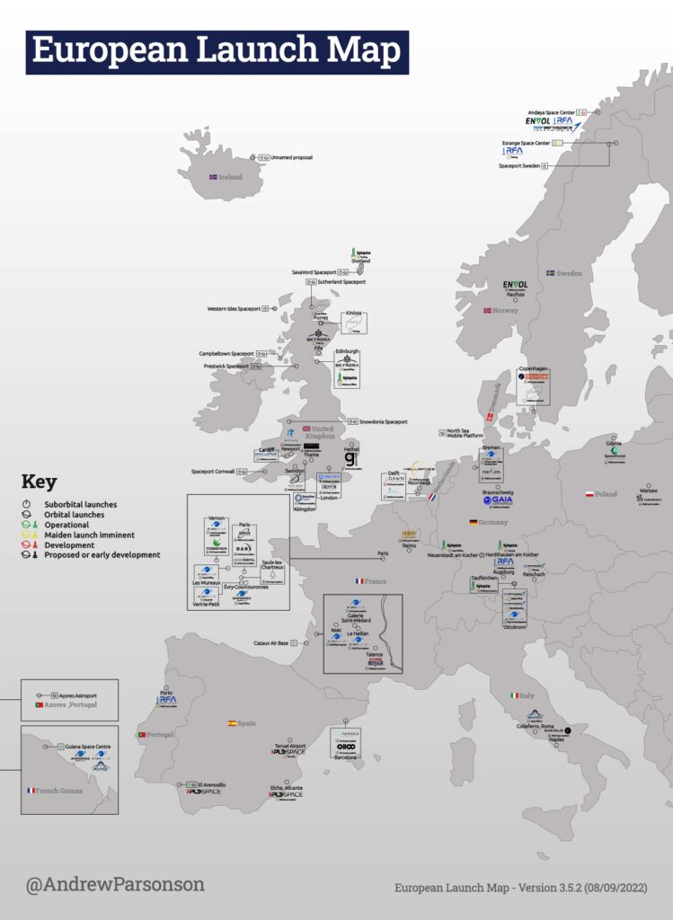 2022 European Launch Map - European Spaceflight